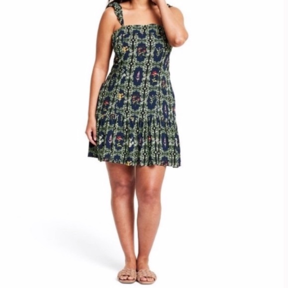 Agua Bendita | Dresses | Agua Bendita Sundress Mini Dainty Floral Tile ...